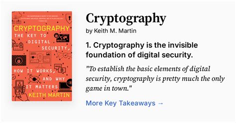 Cryptography By Keith M Martin Summary Quotes Audio