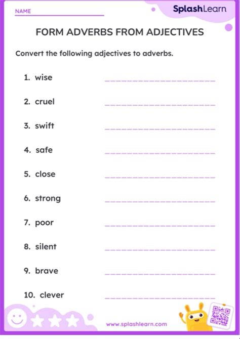3rd Grade Ela Adverbs Worksheets Free And Printable Splashlearn