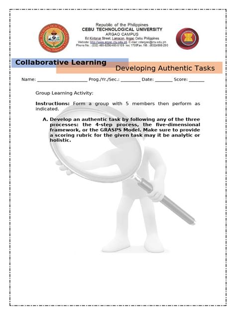 collaborative learning task 2 developing authentic tasks pdf