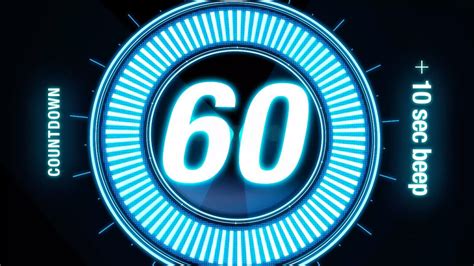 60 Seconds Countdown Timer With Beep Every 10 Sec YouTube