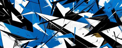 A Vibrant Cobalt Background With Sharp Angular Lines And Shapes In Contrasting Colors Like