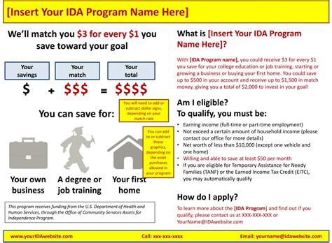 Ppt Marketing Brochure For Assets For Independence Afi Grantees