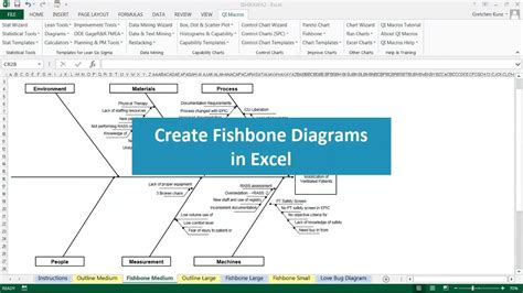 Automated Fishbone Diagram Template In Excel Excel Templates Excel Templates