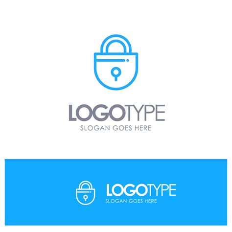 Internet Lock Locked Security Blue Outline Logo With Place For Tagline