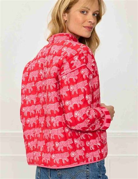 Pink City Prints Penny Jacket Crimson Leopard