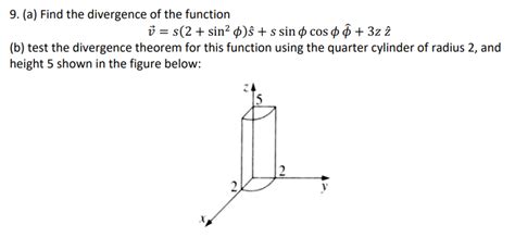 Solved 9 A Find The Divergence Of The Function Chegg Com