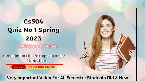 Cs504 Quiz No 1 2023 Cs504 Quiz 1 Spring 2023 Cs504 Quiz 1 Cs504quiz1 Youtube