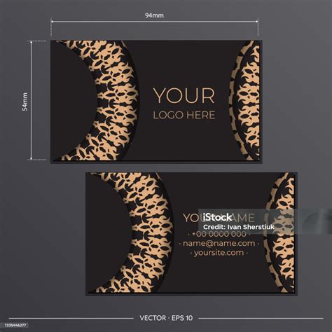 고급 장식명품이 있는 명함 템플릿 빈티지 패턴으로 검은 색으로 디자인 명함을 인쇄하기위한 벡터 템플릿 0명에 대한 스톡 벡터 아트 및 기타 이미지 Istock
