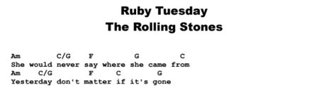 The Rolling Stones Ruby Tuesday Guitar Lesson Tab And Chords Jgb