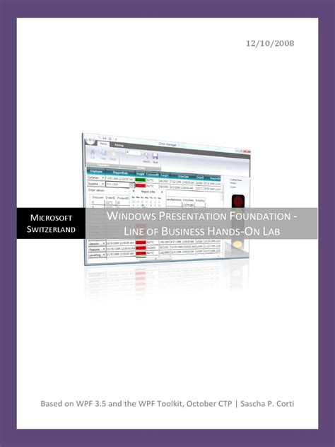 Wpf Lob Hands On Lab Manual Pdf Windows Presentation Foundation