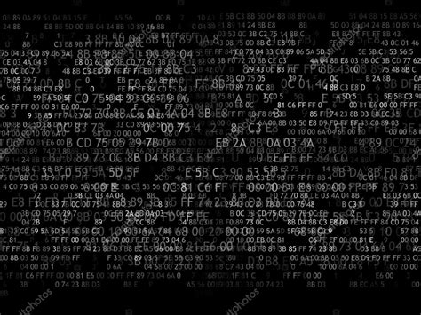 Hexadecimal Code Running Up A Computer Screen On Black Background