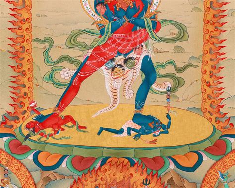 Chakrasamvara And Vajravarahi Yab Yum Thangka Dakinis Akshobhya Sa
