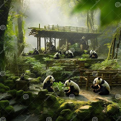 Ai Generated Illustration Wildlife Concept Of The Chengdu Research Base Of Giant Panda Breeding