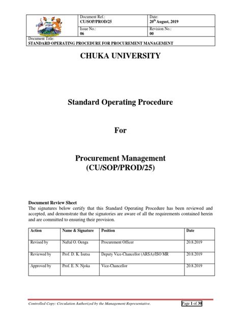 25 Sop Procurement Department Pdf Download Free Pdf Procurement Risk