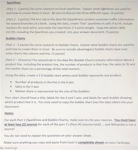 Solved Show A Picture Of Sparklines And Bubble Charts With