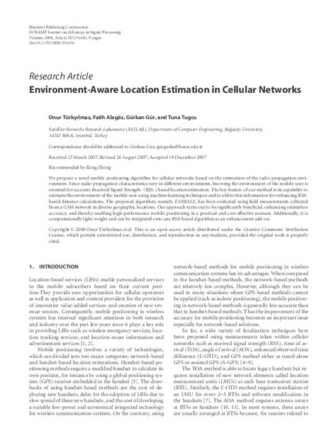 Pdf Enhanced Rss Based Location Estimation Using Environment Awareness