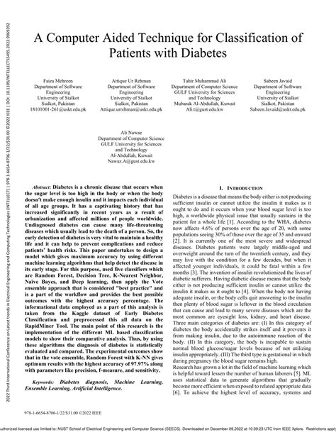 Pdf A Computer Aided Technique For Classification Of Patients With