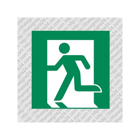 EMERGENCY EXIT LEFT SELF ADHESIVE SAFETY SIGN LABEL