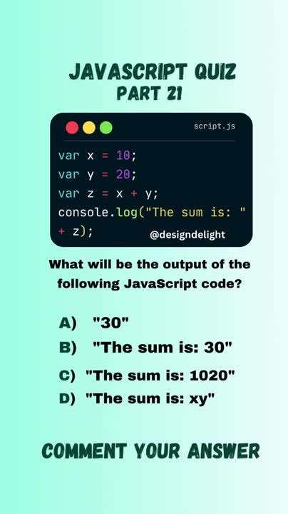 Javascript Quiz Part 21 Comment Your Answer 😄 Dua Khan