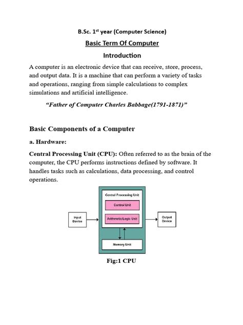 Basic Of Computer Pdf Computer Data Storage Operating System