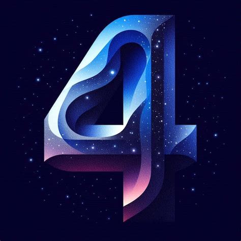 A Black And White Poster With A Number 4 On It Premium AI Generated Image