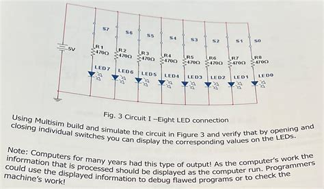 Solved Fig 3 ﻿circuit I Eight Led Connectionusing Multisim
