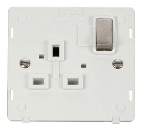 Click Definity Ingot 1 Gang 13a Dp Switched Socket Insert White