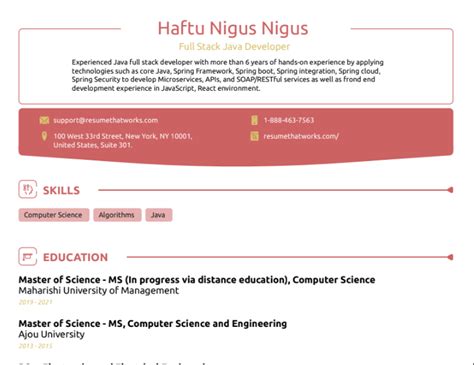 download free full stack java developer 2 resume template on