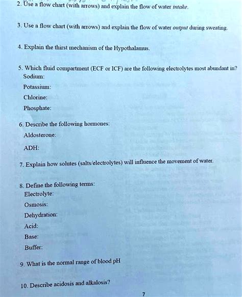 Use A Flow Chart With Arrows And Explain The Flow Of Water Intake Use A Flow Chart