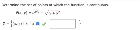 solved determine the set of points at which the function is