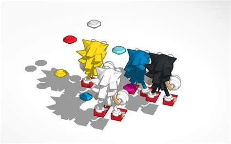 3d Design Sonic Super Sonic Hyper Sonic And Dark Sonic Tinkercad