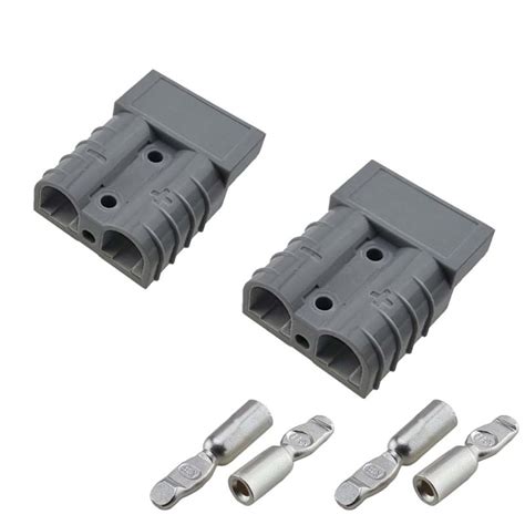 2er Set Anderson Stecker Sb 50 Grau 4 8mm² Inkl Kontaktstifte 6 49