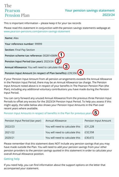 Your Pension Savings Statement Pearson Pensions