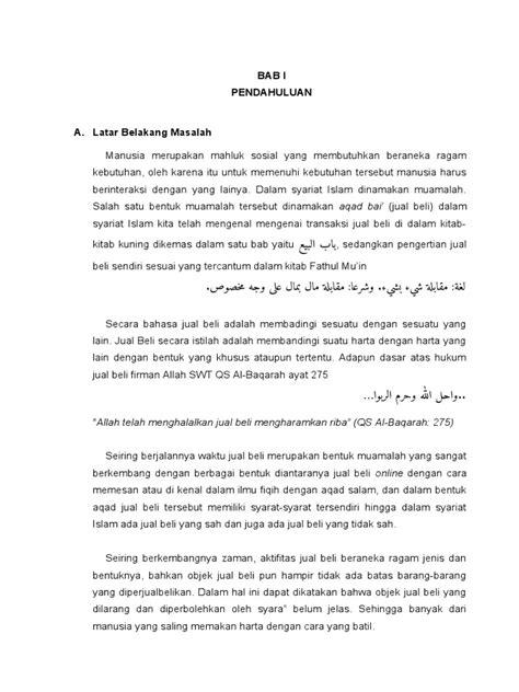 Bab I Pendahuluan Allah Telah Menghalalkan Jual Beli Mengharamkan