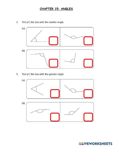 Comparing Angles Free Interactive Worksheets 1592293