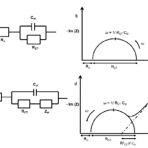 A Representation Of Randles Circuit B Its Characteristic Nyquist Download Scientific