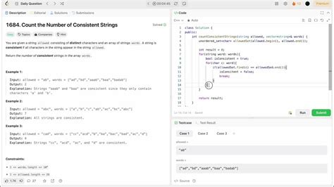 Leetcode 1684 Count The Number Of Consistent Strings Easy Solution