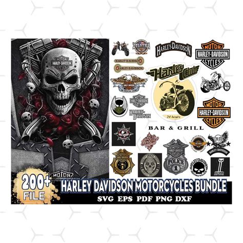 200 Harley Davidson Motorcycles Bundle Svg Harley Logo Svg Inspire