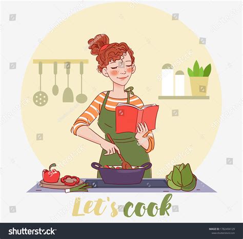 Happy People Looking Cookbook Over 15 Royalty Free Licensable Stock Illustrations And Drawings