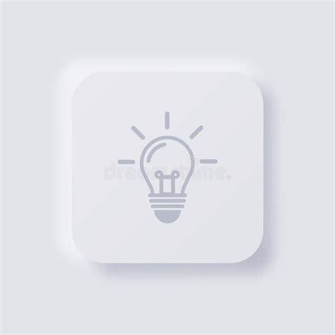 Lightbulb Icon White Neumorphism Soft Ui Design For Web Design Stock Vector Illustration Of