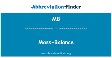Mb Là Viết Tắt Của Cân Bằng Khối Lượng Mass Balance