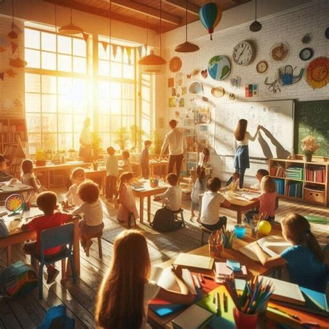 A Lively Classroom With Students In Action Premium Ai Generated Image