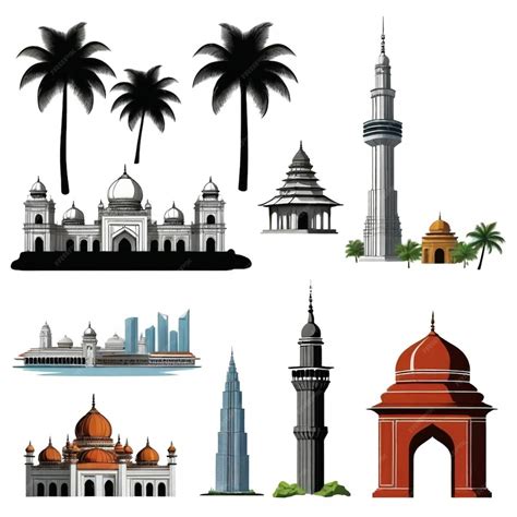 Kuala Vector Set White Background Isolated A High Quality Premium Ai