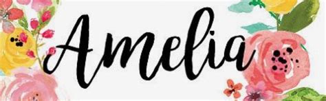 Amelie In Cursive With Floral Border