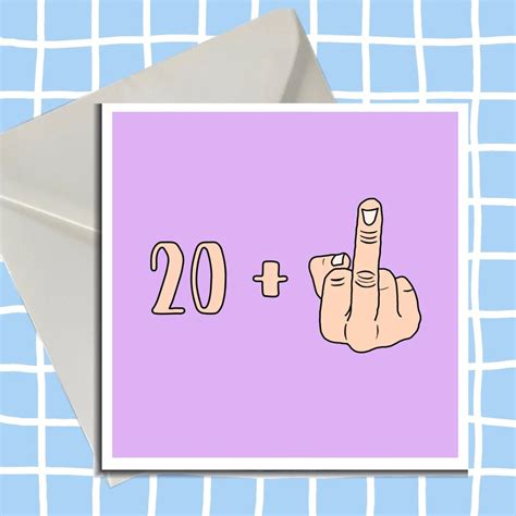 21st Birthday Funny Card Middle Finger Joke Etsy