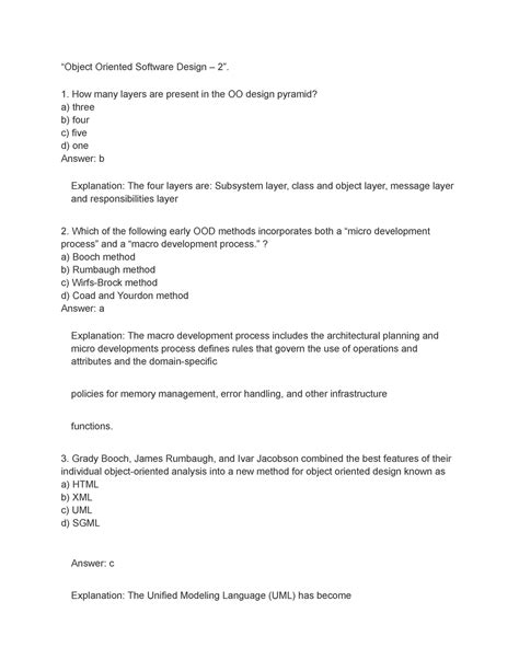Sotware Engineering Object Oriented Software Design How Many Layers Are Present In