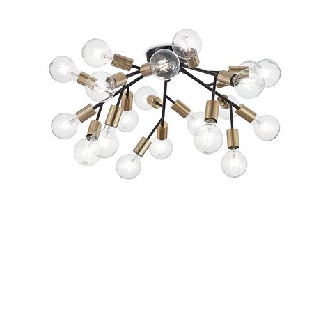 Luminosa Spark Indoor Multi Arm Ceiling Lamp 20 Lights Black E27
