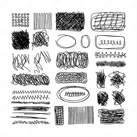 Set Of Hand Drawn Ink Pen Scribbles Stock Vector Illustration Of Scratch Sketch 257608968