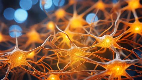 Microscopic Neural Network Abstraction Interconnected Neurons At Microscopic Scale Stock