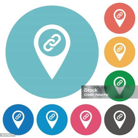 Gps 지도 위치 첨부 파일 아이콘 라운드 플랫 그래픽 사용자 인터페이스에 대한 스톡 벡터 아트 및 기타 이미지 그래픽